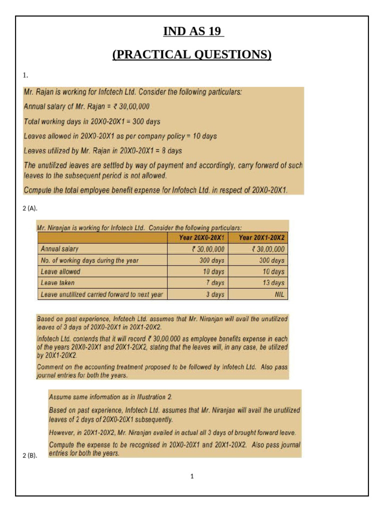 Ind As 19 Questions | PDF