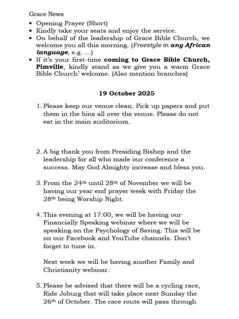 Grace News 19 October 2025 | PDF