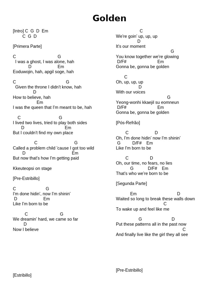 "Golden Lyrics: Empowerment Anthem" | PDF