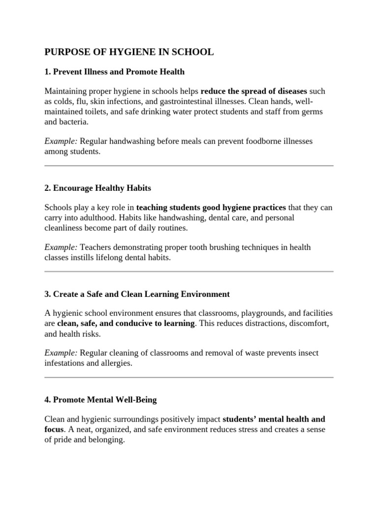 Importance of Hygiene in Schools | PDF | Hygiene | Hand Washing