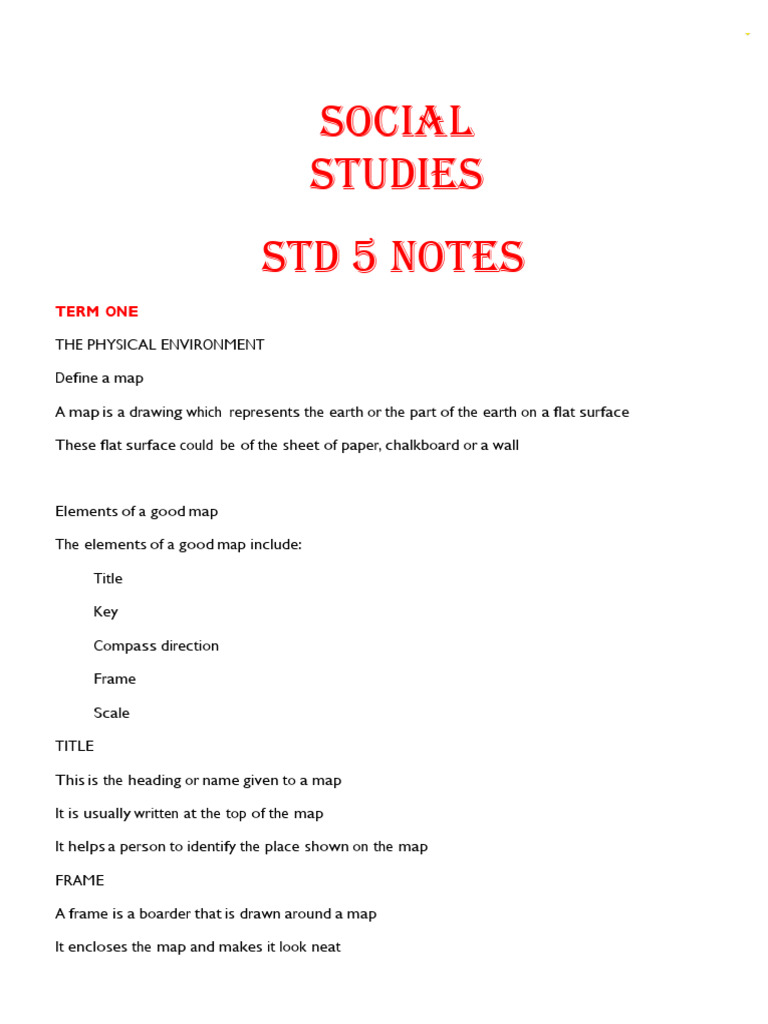 Social Studies Notes Class 5 Complete Teacher.co .Ke (1) | PDF | Kenya ...