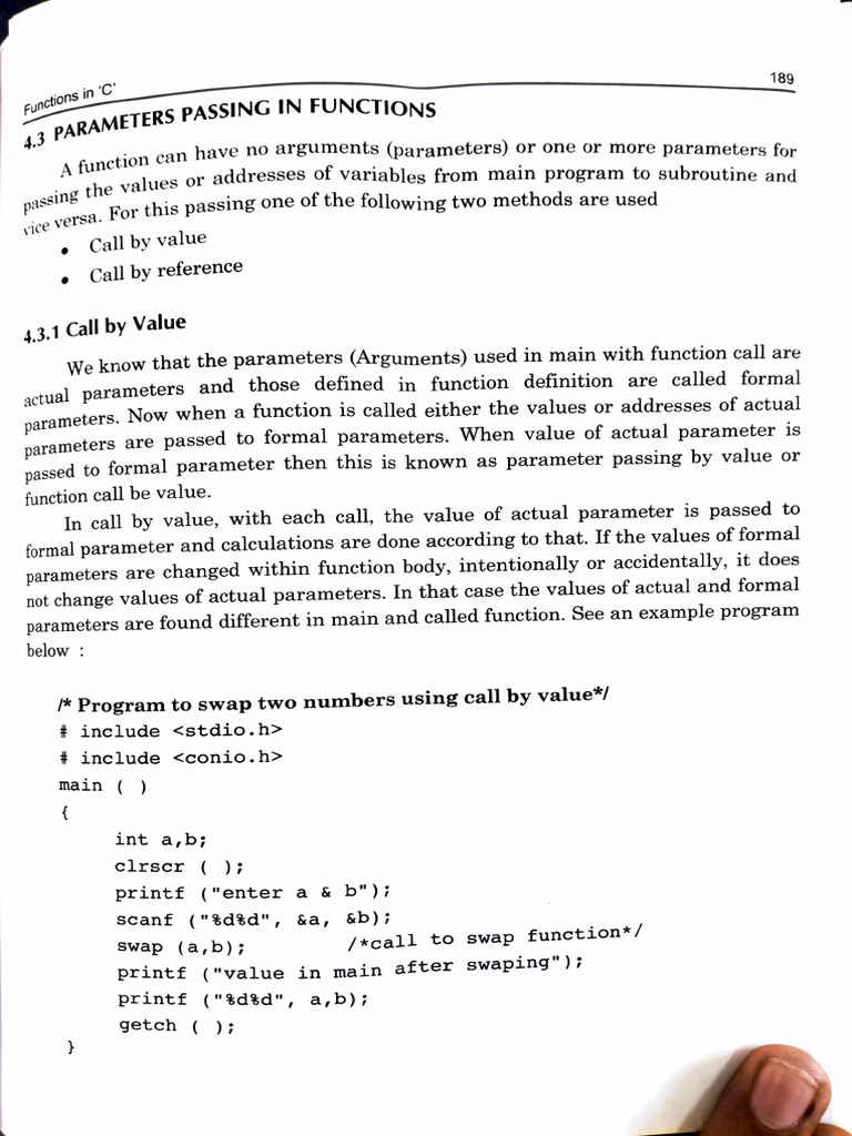 Functions in 'C' | PDF | Parameter (Computer Programming) | Software ...