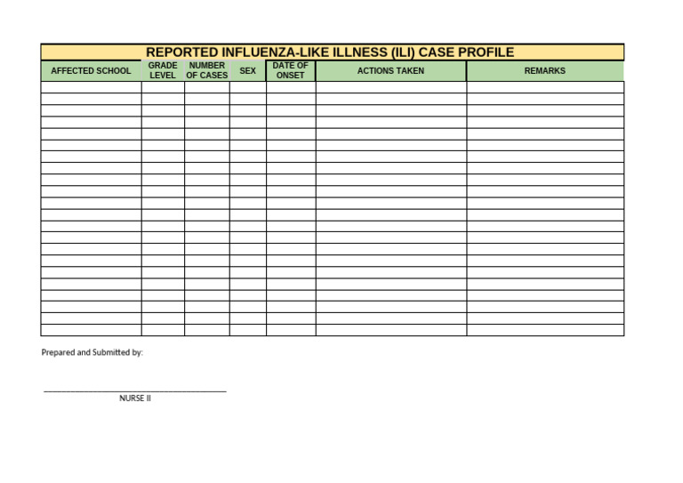 Influenza Reporting Form | PDF