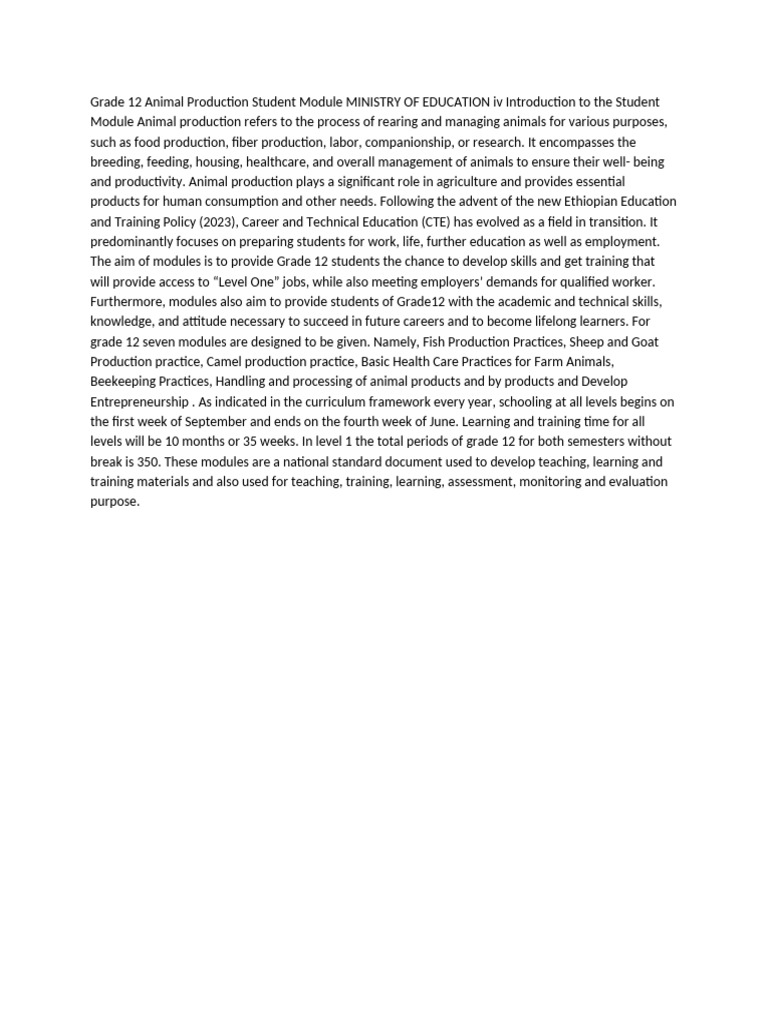 Grade 12 Animal | PDF