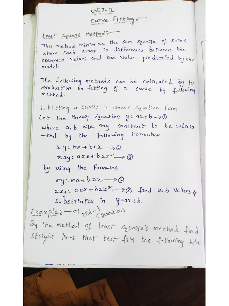 2nd Unite Curve Fitting (NME) | PDF