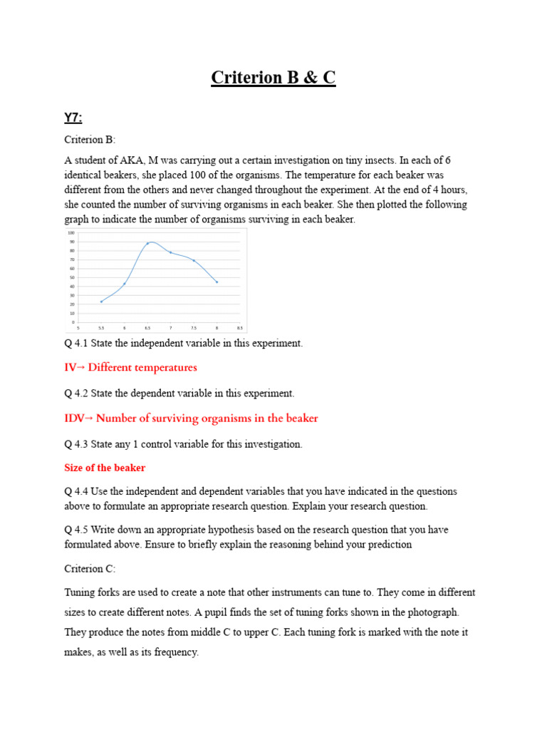 Criterion B & C (PRACTICE) | PDF | Solubility | Experiment