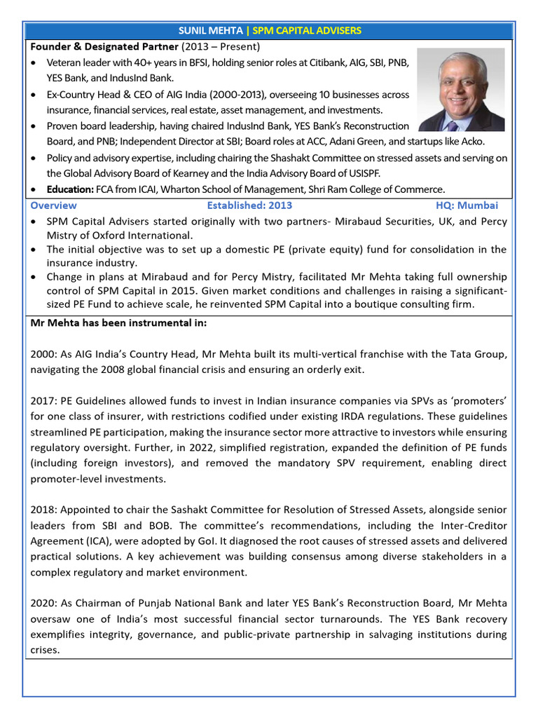 Sunil Mehta | PDF | Banks | Financial Services
