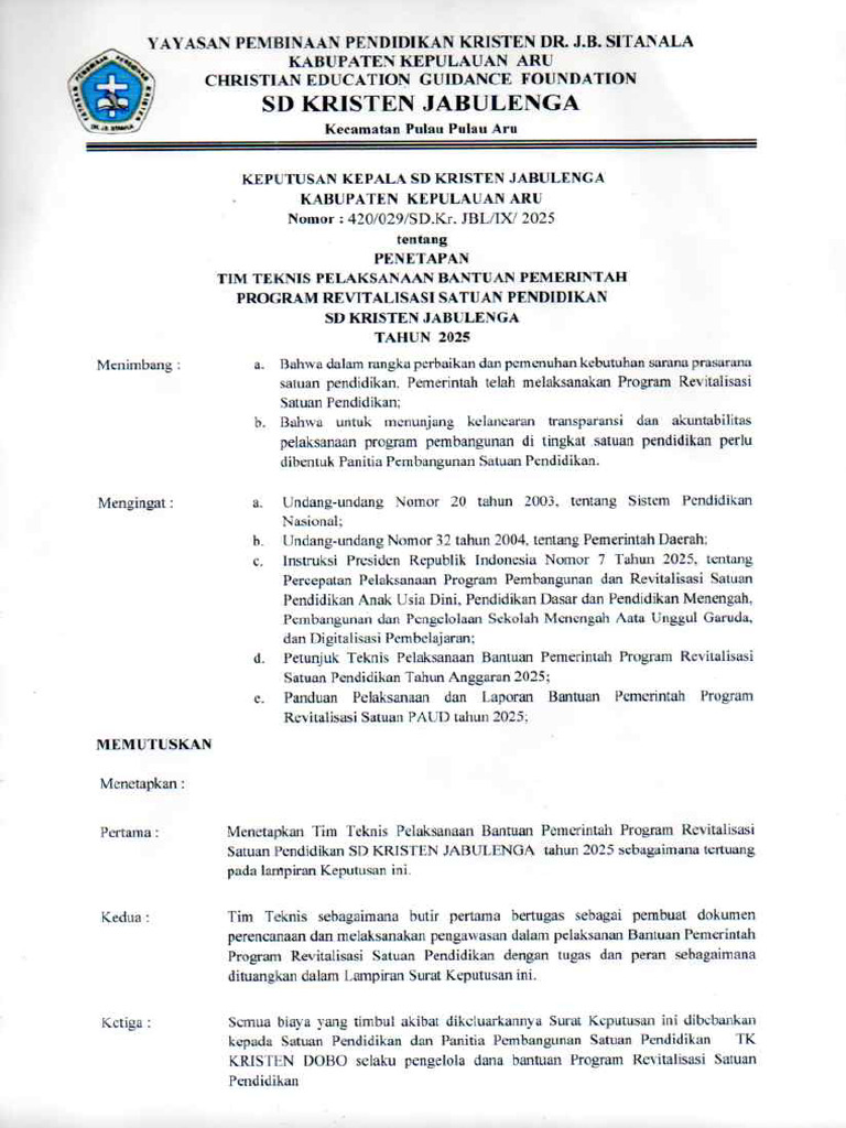 SK Tim Teknis | PDF