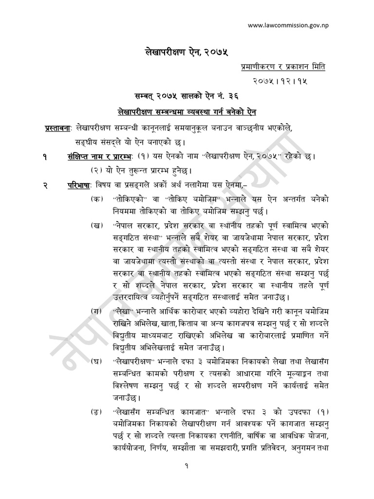 Audit Act 2075 Nepali | PDF