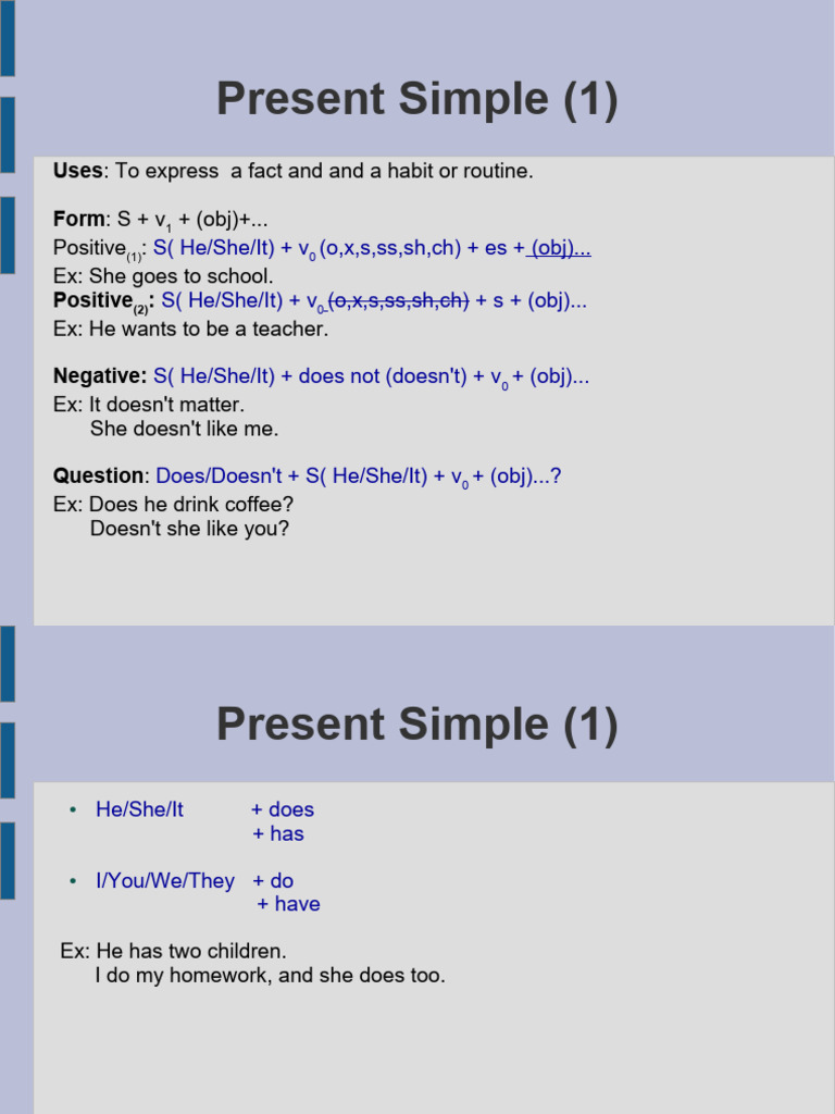 Present Simple 1 Update | PDF