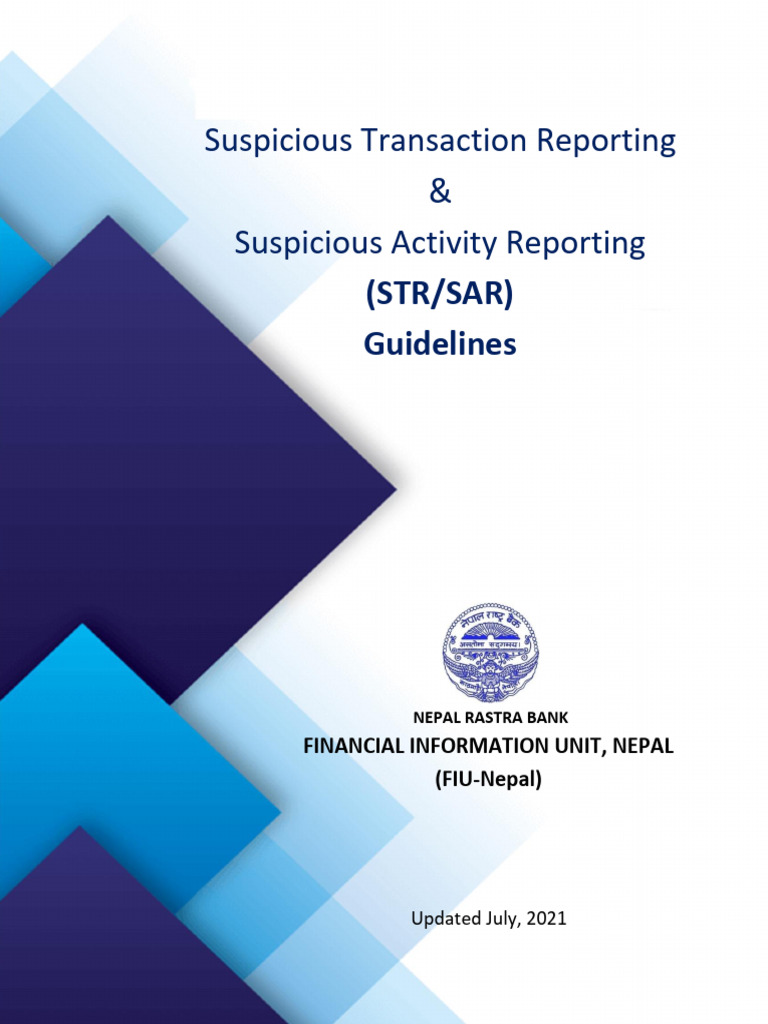 AML STR Guidelines | PDF | Loans | Smuggling