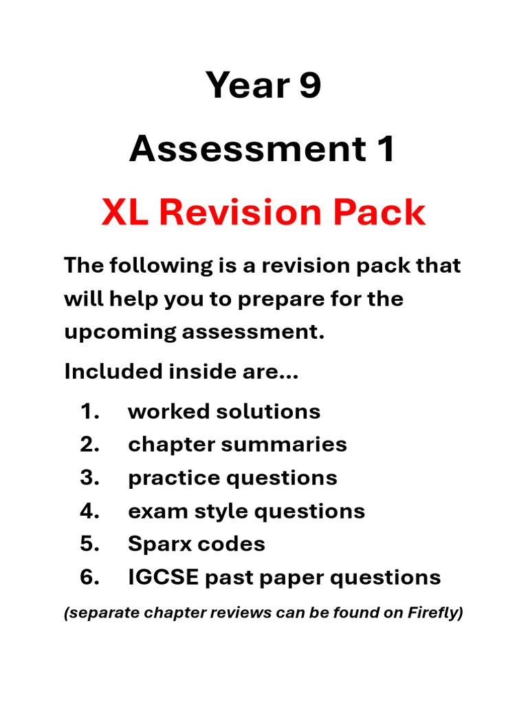 Year 9 Assessment Revision Pack | PDF | Mathematics
