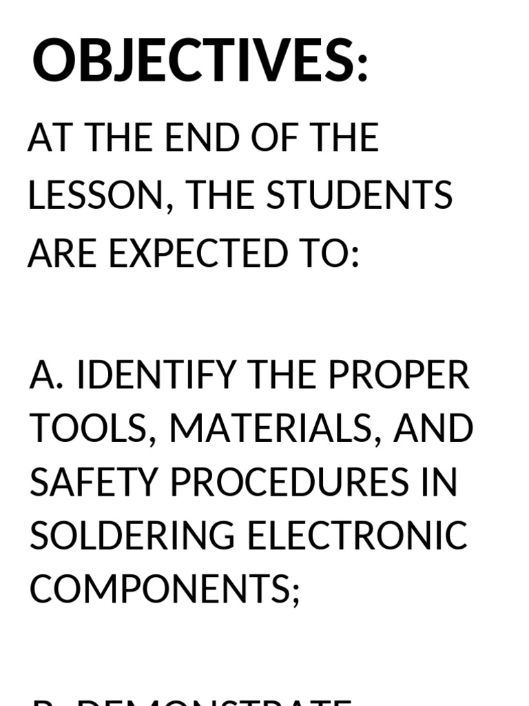Learning Objectives Cot 1 | PDF