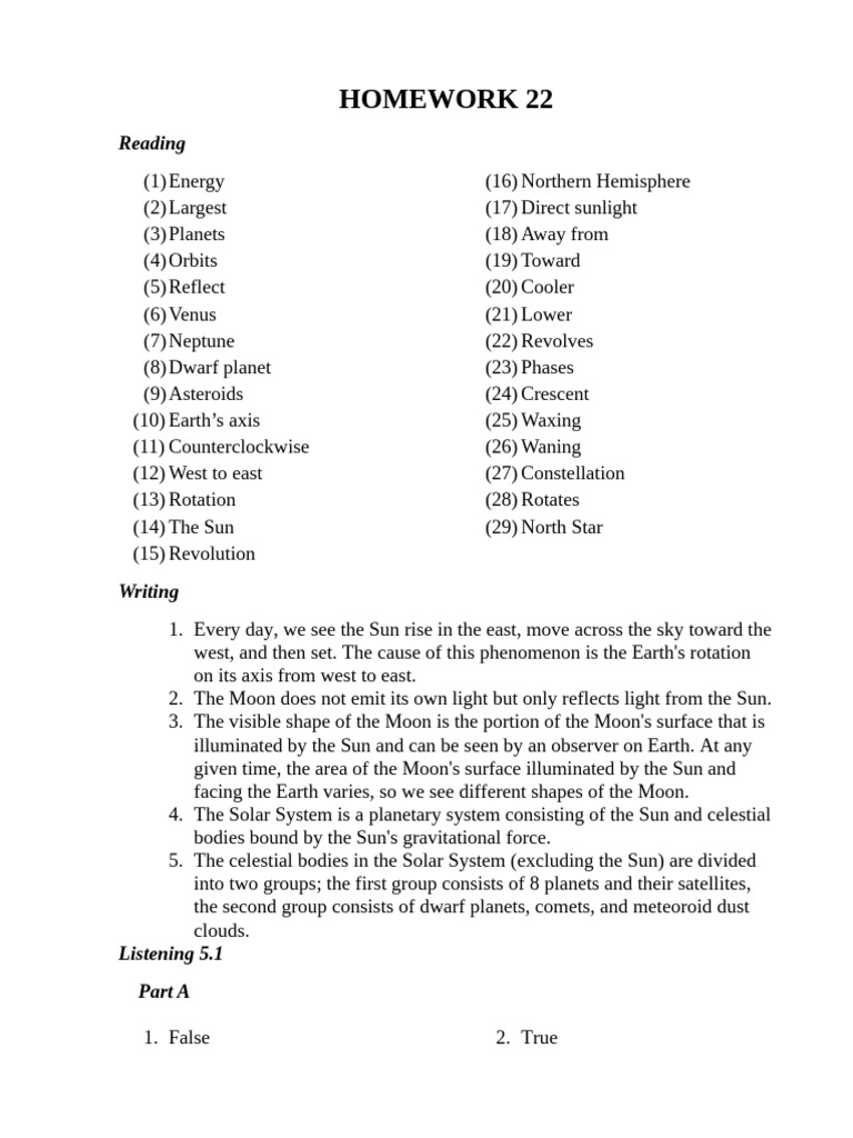 HOMEWORK 22 | PDF | Solar System | Planets