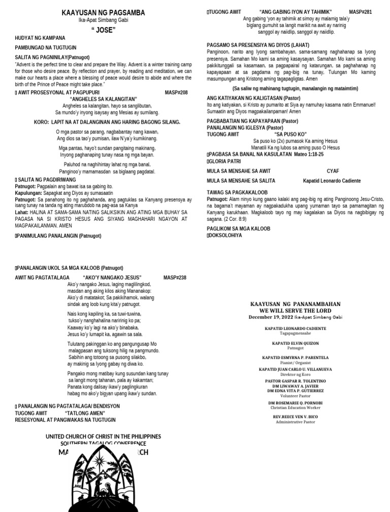 Simbang Gabi 4 JOSE | PDF
