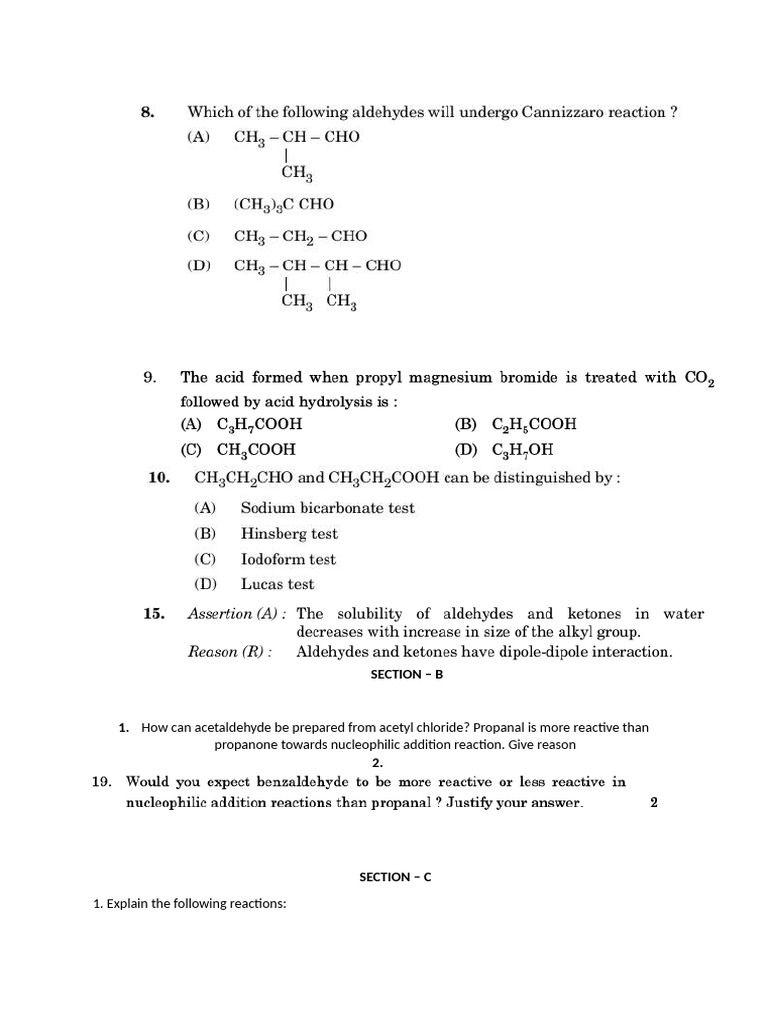 Aldehydes and Ketones - 8 | PDF