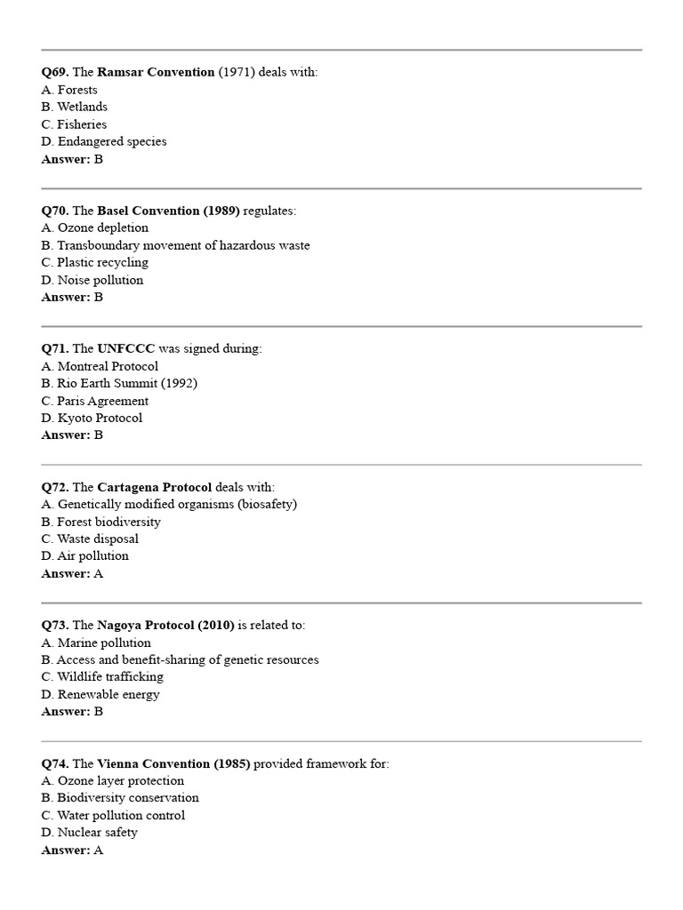 UGC NET Environmental Science-125 Questions and Answers | PDF ...