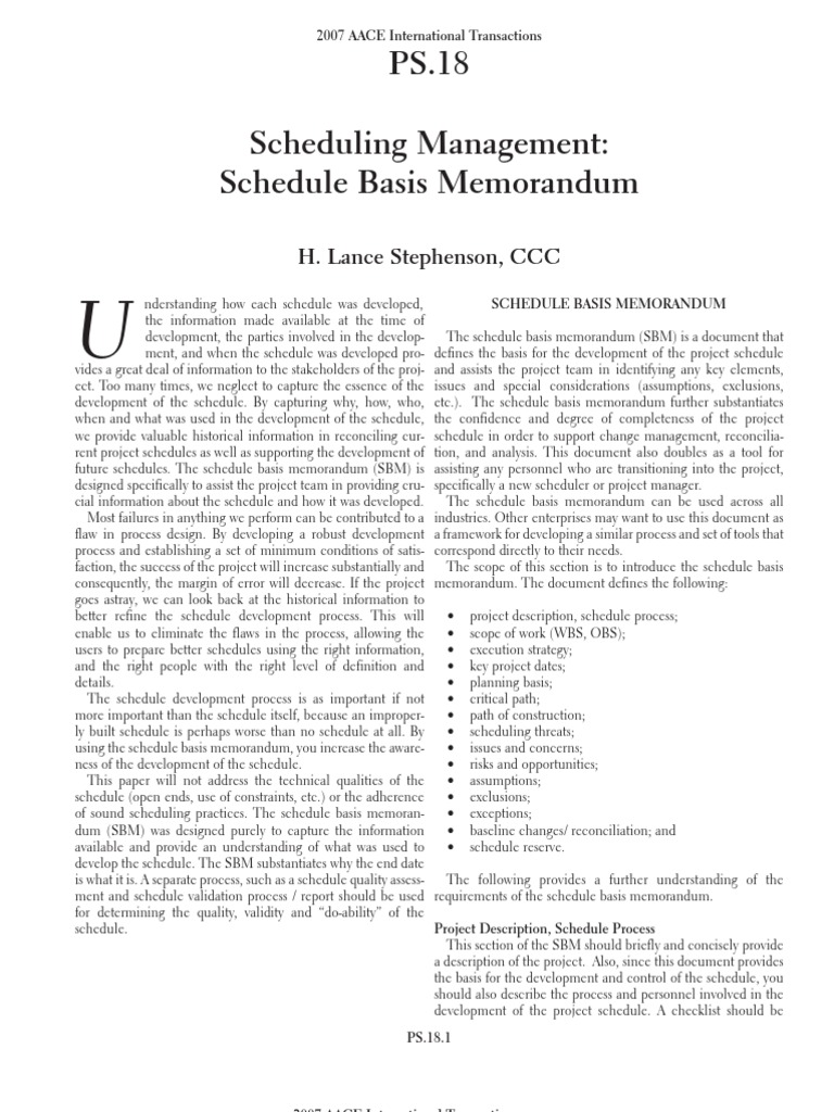 Basis of Schedule Article | PDF