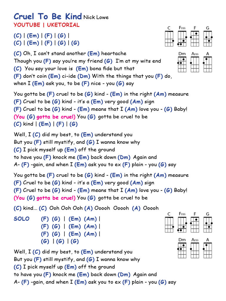 Cruel to Be Kind | PDF