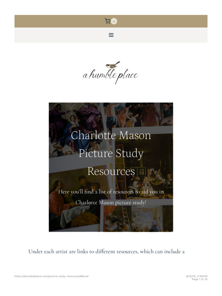 Charlotte Mason Picture Study Resources | PDF | The Arts | Paintings