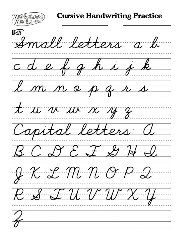 WorksheetWorks Cursive Handwriting Practice 2 | PDF