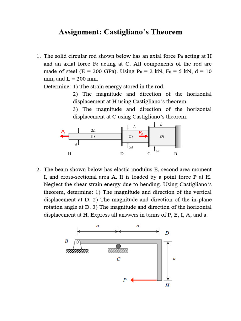 Castigliano's Theorem | PDF | Beam (Structure) | Bending