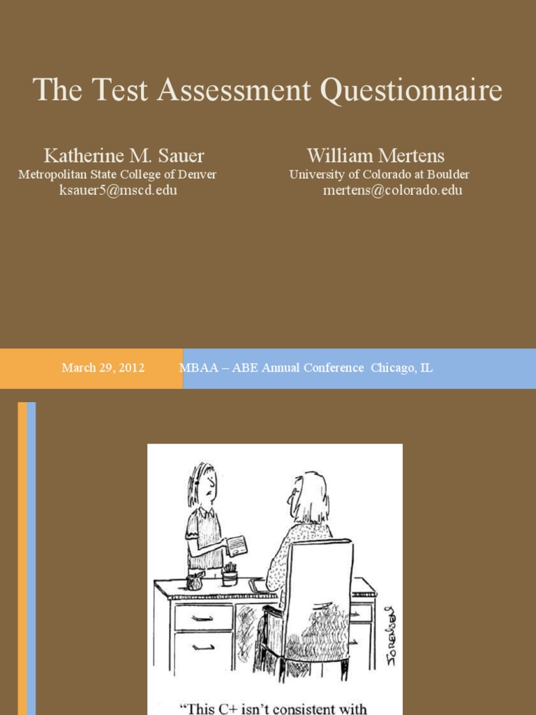 2012 ABE Test Assessment | PDF | Course Evaluation | Test (Assessment)
