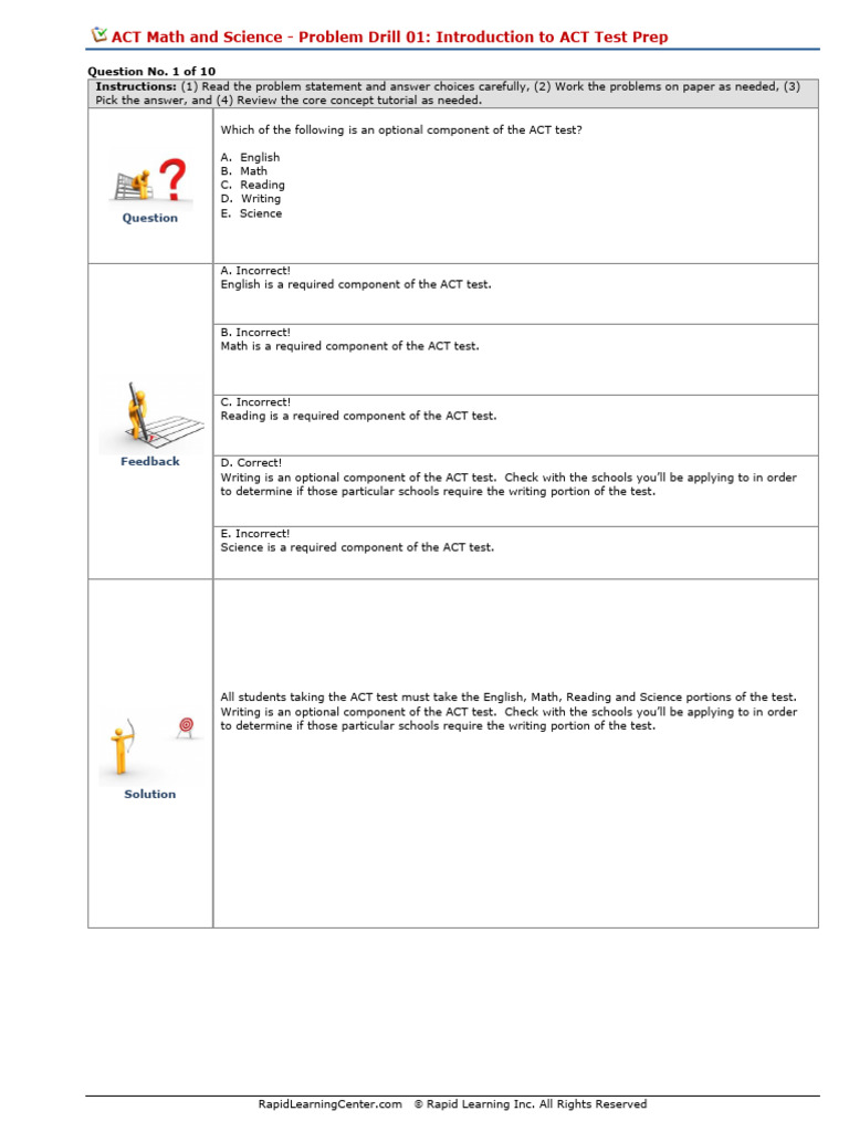 ACT Test Prep: Math & Science Drills | PDF | Act (Test) | Mathematics