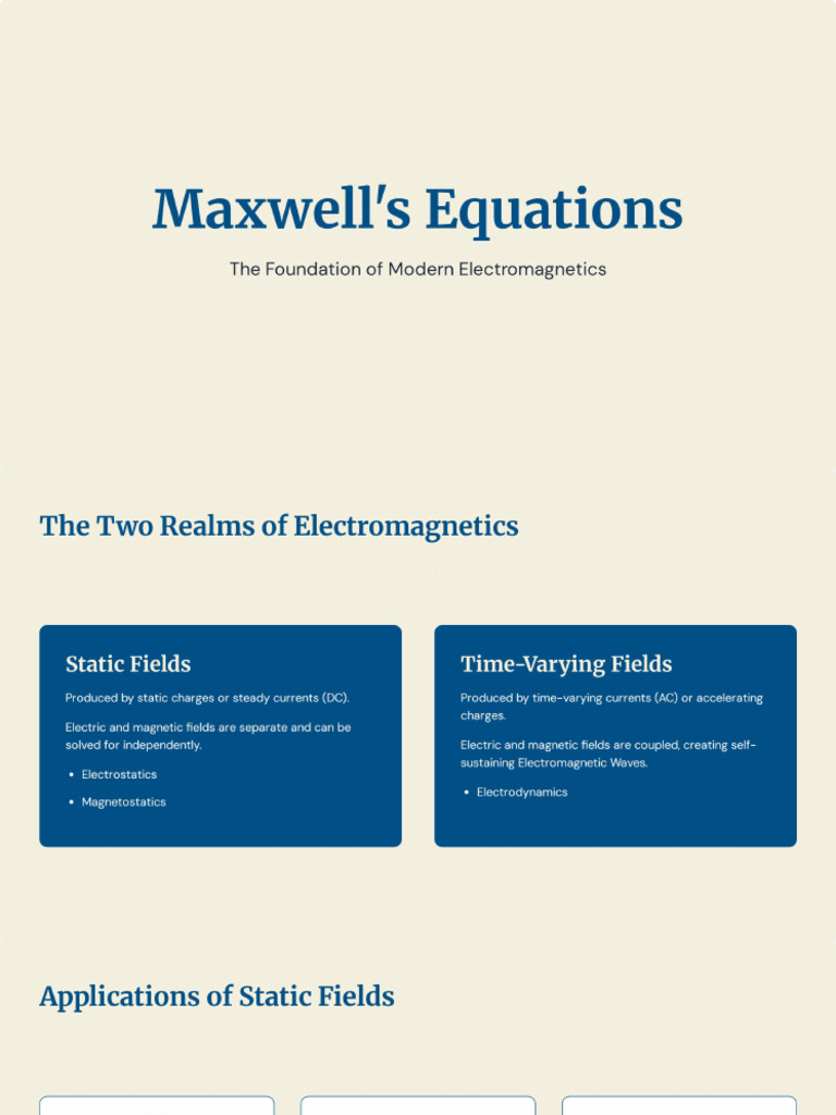 Maxwell's Equations - A Comprehensive Overview | PDF