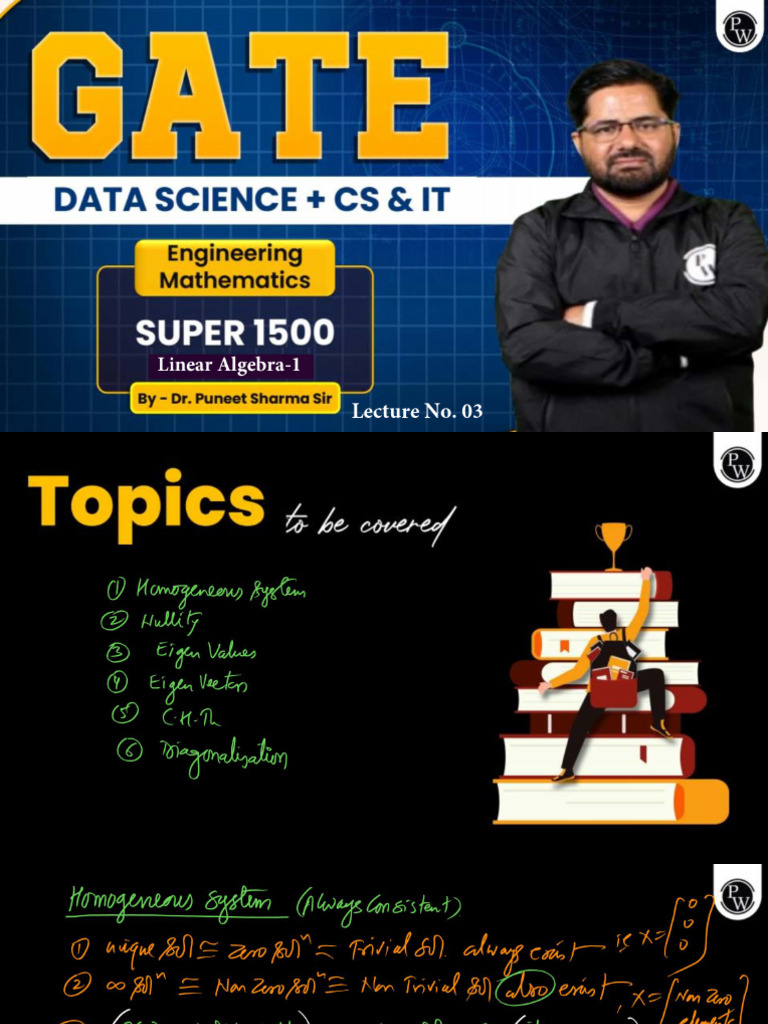 Linear Algebra - 1 03: Class Notes | PDF