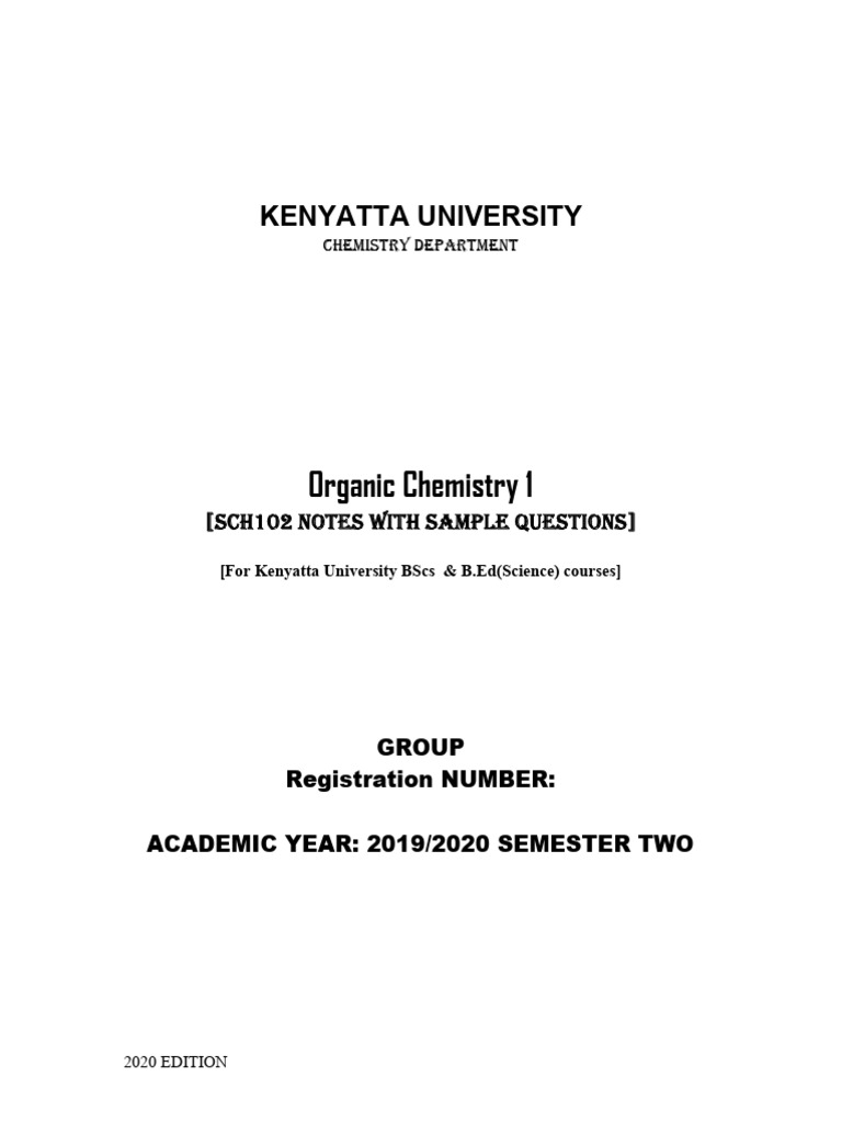 Organic Chemistry 1 Study Notes | PDF | Ion | Chemical Bond