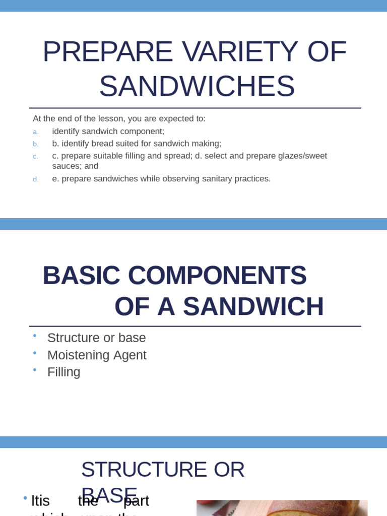 Essential Guide to Sandwich Preparation | PDF | Salad | Sandwich