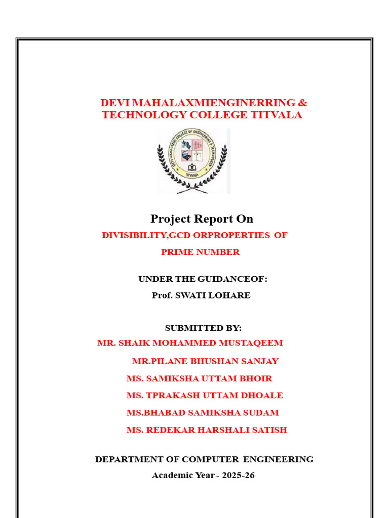 M3 Project Report.1 | PDF | Prime Number | Numbers