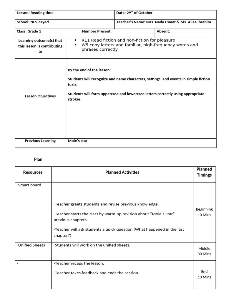 R11 Read Fiction and Non-Fiction For Pleasure. W5 Copy Letters and ...