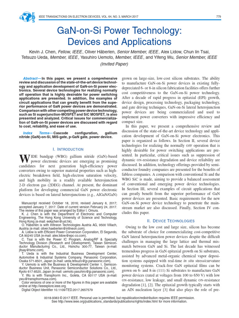GaN-on-Si Power Devices Overview | PDF | Field Effect Transistor | Mosfet