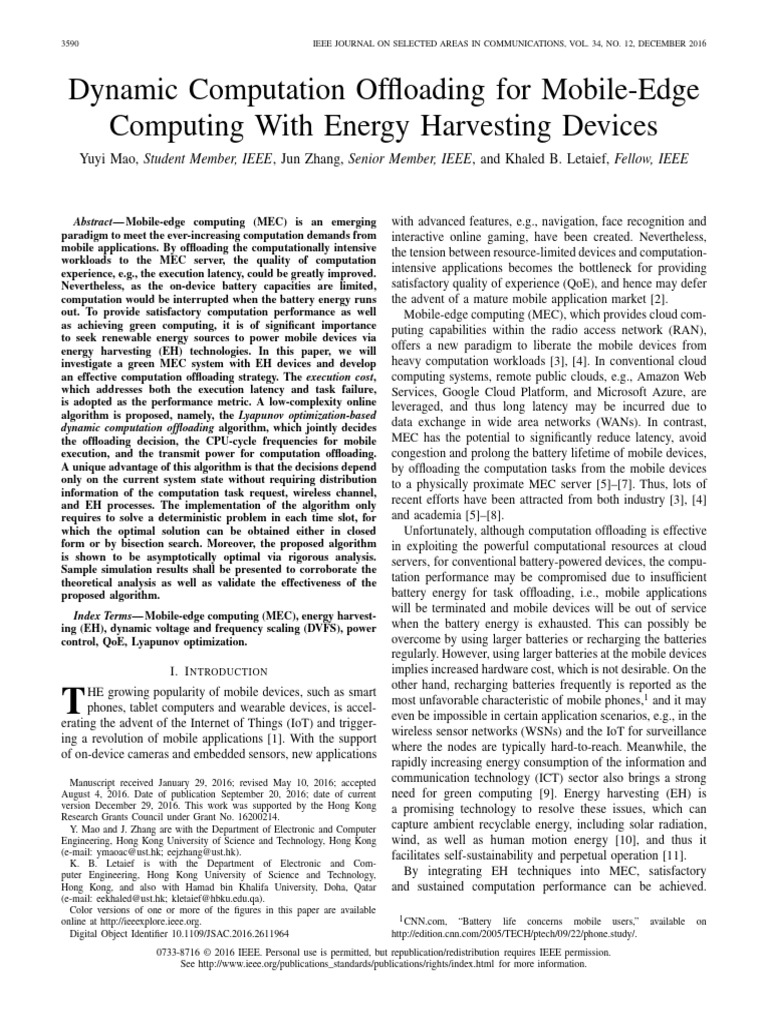 Dynamic Computation Offloading For Mobile-Edge Computing With Energy ...