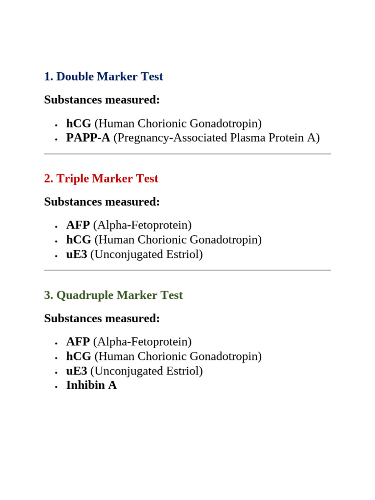 Dual Marker Triple Marker | PDF