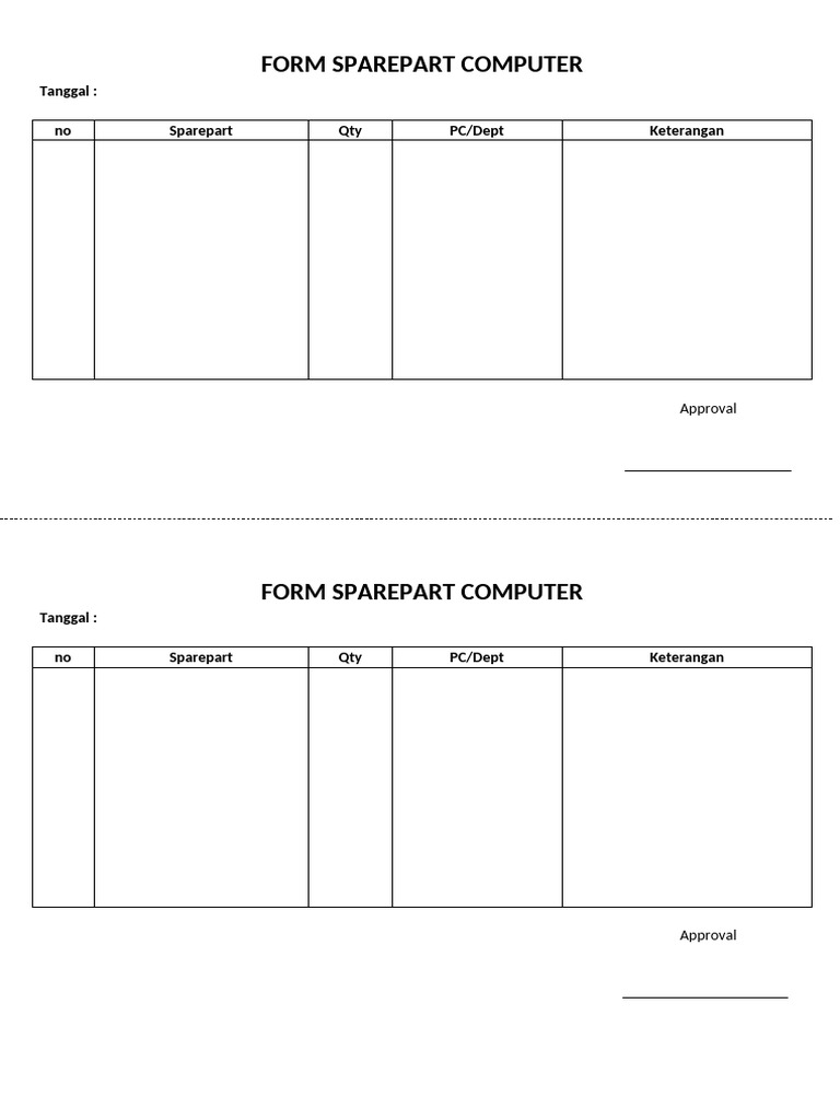Computer Spare Parts Request Form | PDF