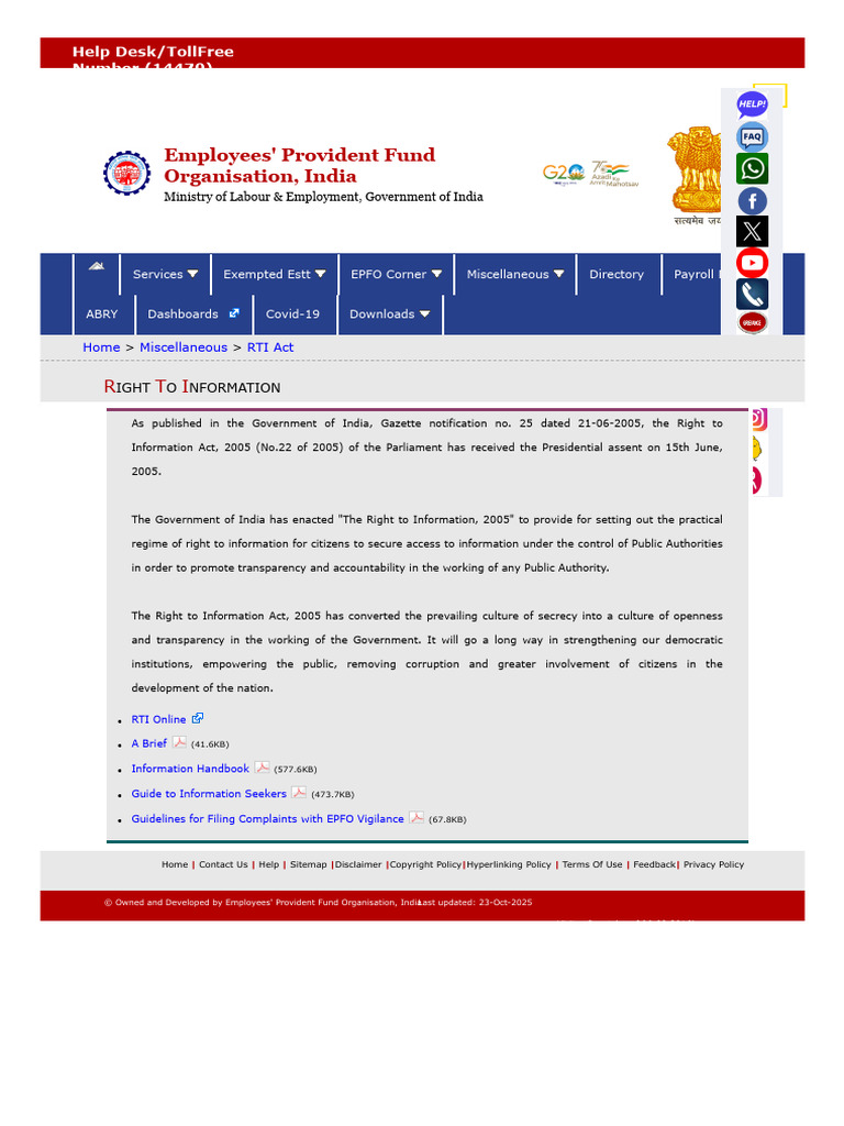 Epfo - Rti | PDF | Accountability | Justice