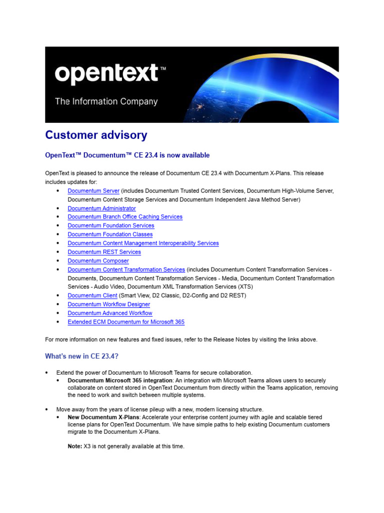 Documentum CE 23.4 Release Overview | PDF | Information Technology ...