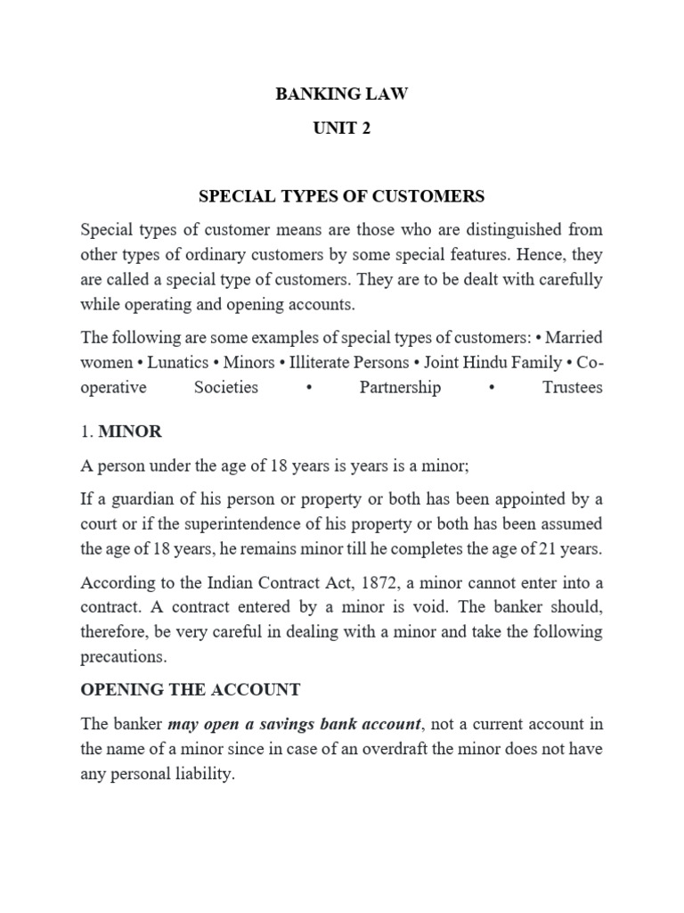 Special Types of Customers in Banking | PDF | Banks | Partnership
