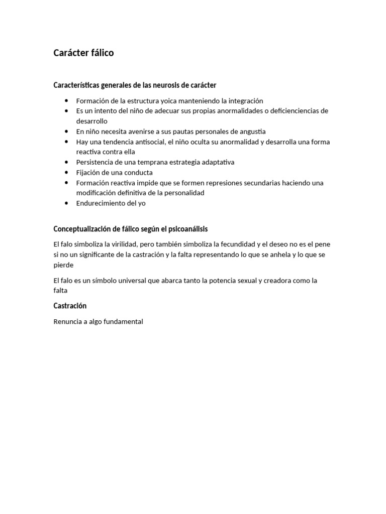 Carácter fálico 3 | PDF