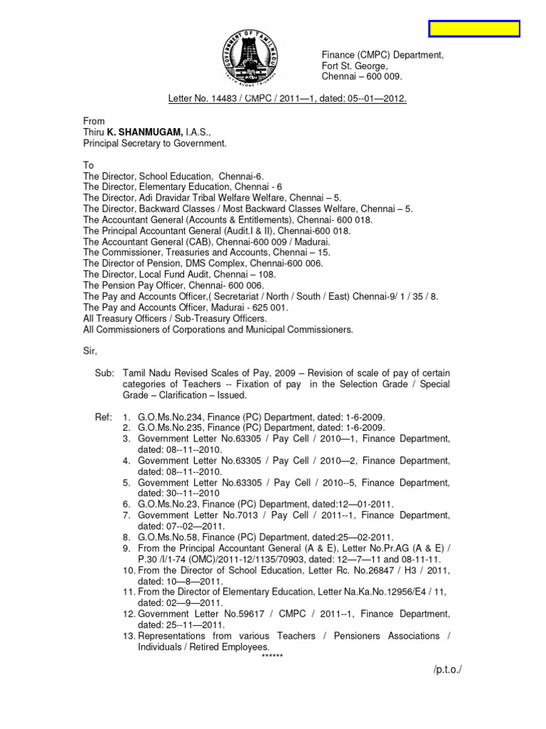 Tamil Nadu Teacher Pay Scale Revision | PDF