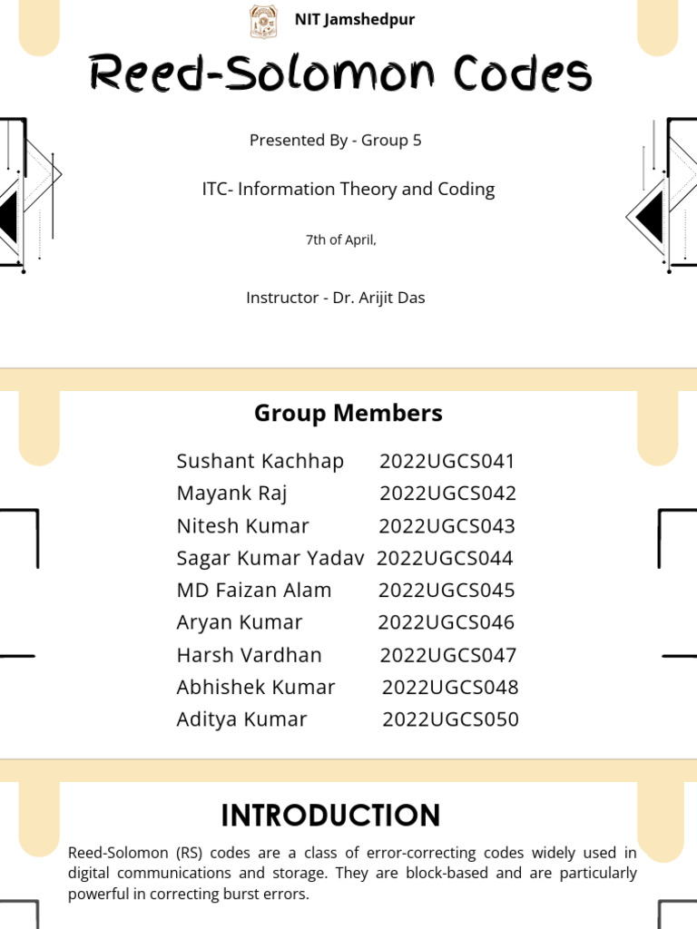 Reed Solomon Codes | PDF | Error Detection And Correction | Computer Science