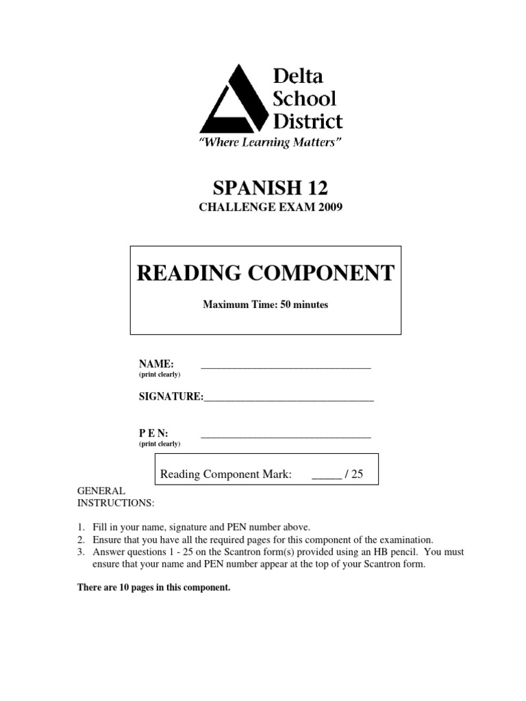 Sample Exam Spanish 12 Reading | PDF | Mariposa | Migración de aves