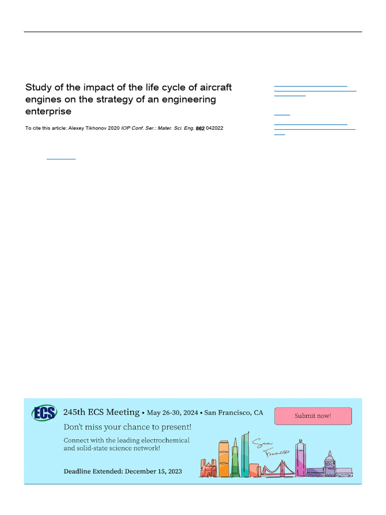 Aircraft Engine Life Cycle Strategies | PDF | Life Cycle Assessment ...