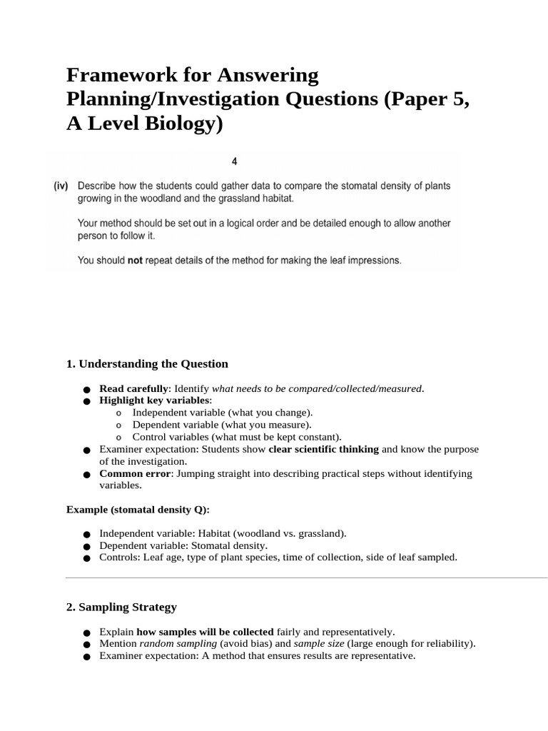 Biology Paper 5 | PDF | Sampling (Statistics) | Stoma