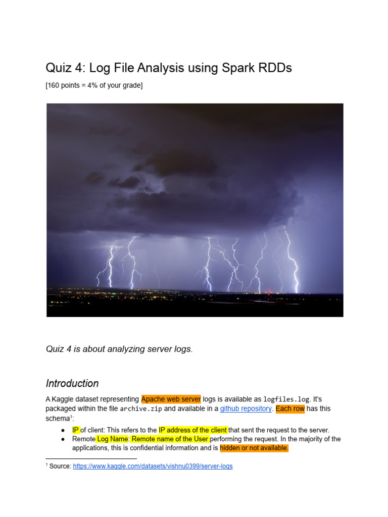 Copy - of - Cs-119-Quiz4-Spark Homework Answer | PDF | Computing ...