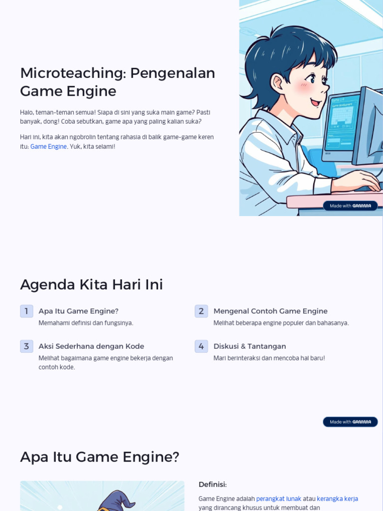 Microteaching Pengenalan Game Engine | PDF