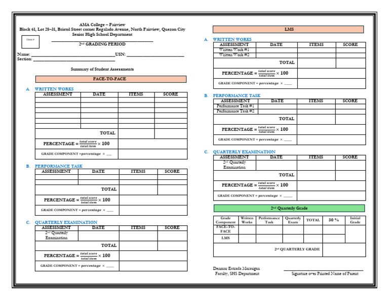 2ND Quarter Summary of Assessments | PDF | Student Assessment And ...